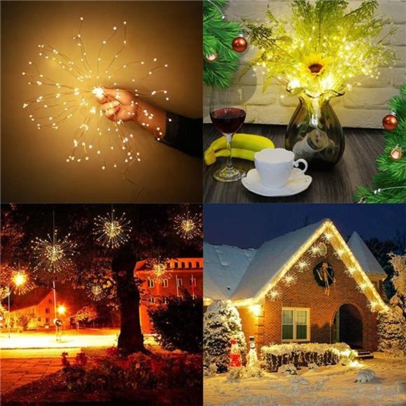 Holiday | 20led Hanging Sphere Lights Battery Operated Starburst ...